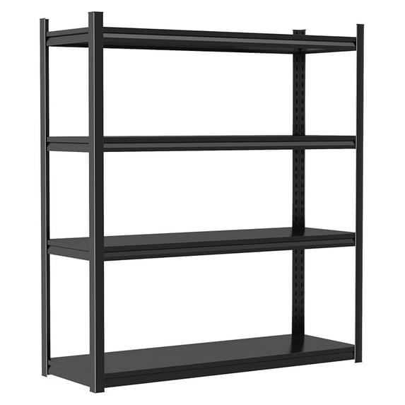 4Tier Metal Bookshelf, Black 59" Tall Bookcase, 2000lb Large Heavy Duty ...