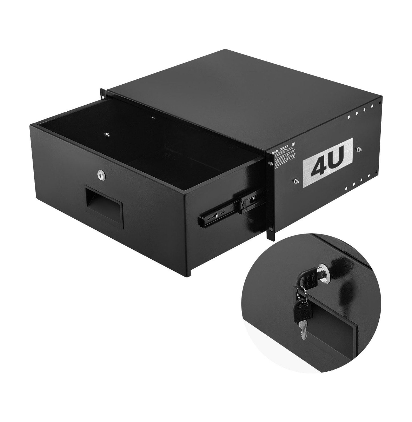4U Rack Mount Drawer - Lockable Server Cabinet, 50lbs Capacity ...