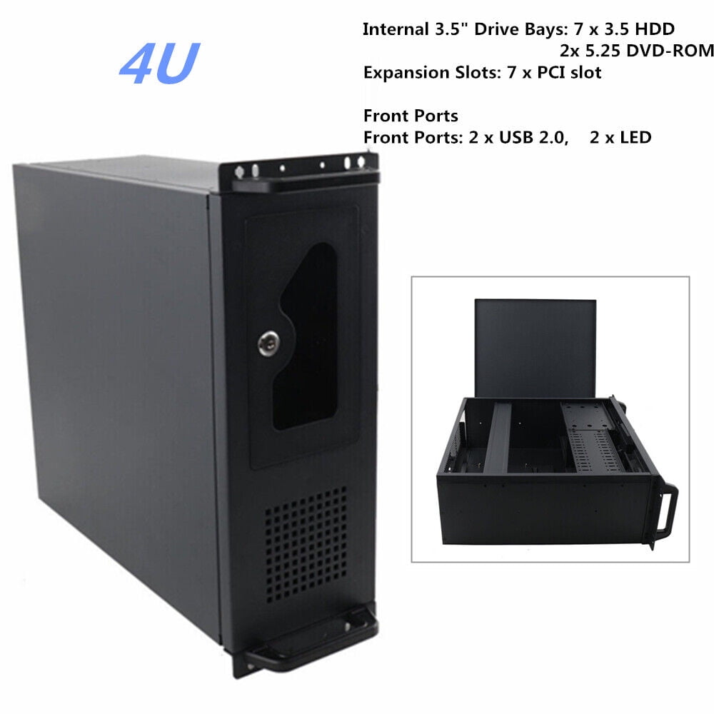 4U Rack Mount Industrial Server/Computer Case For 12"x9.6" ATX/M-ATX ...