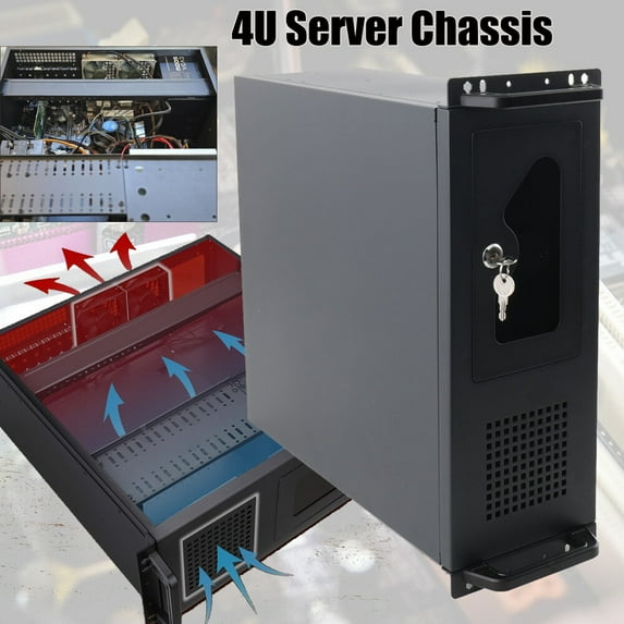 4U Server Cabinet Case Server Chassis Rackmount Server Case 7 x 3.5 HDD ...