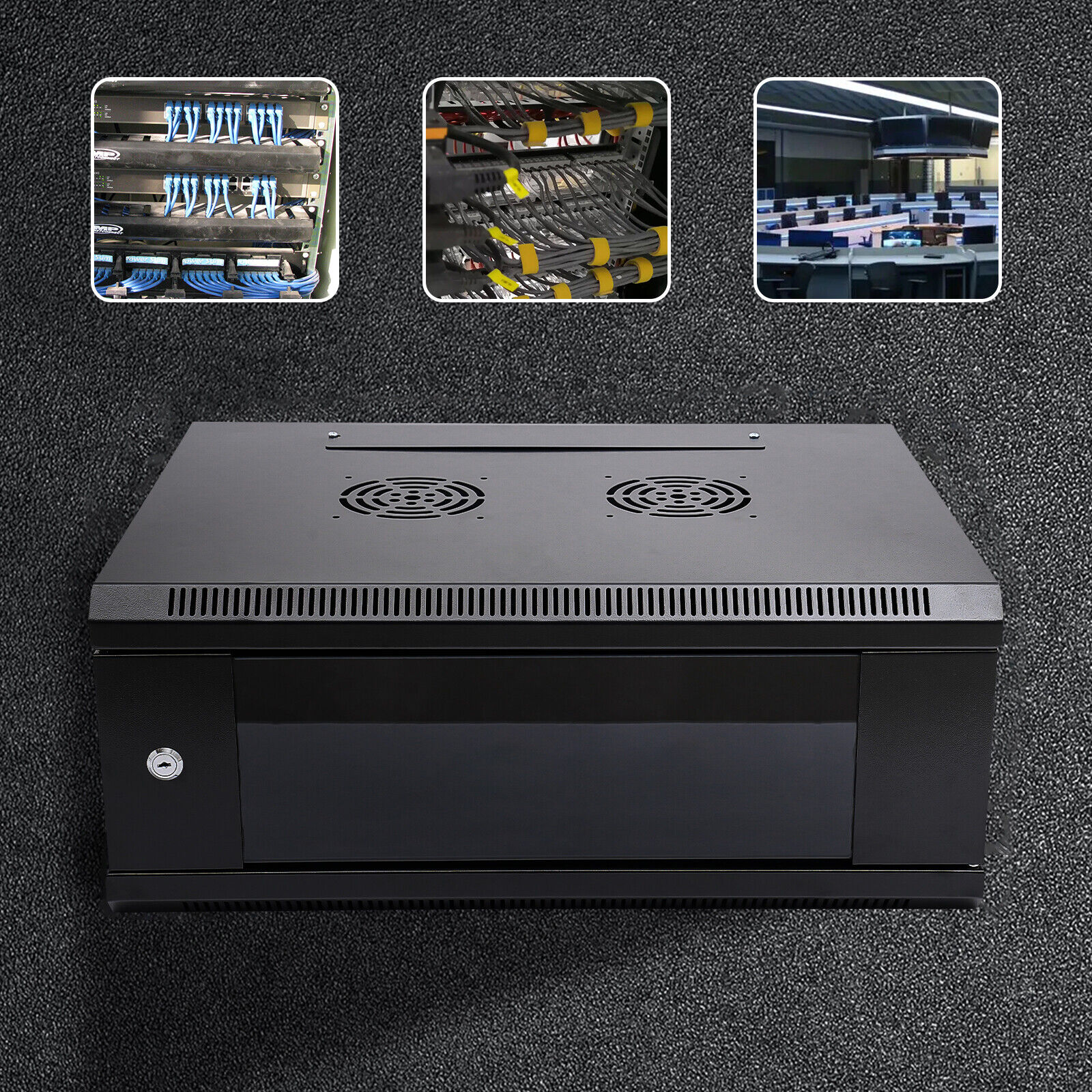 4U Server Cabinet Case Wall-Mounted Network Server Data Cabinet Enclosure Rack - Walmart.com