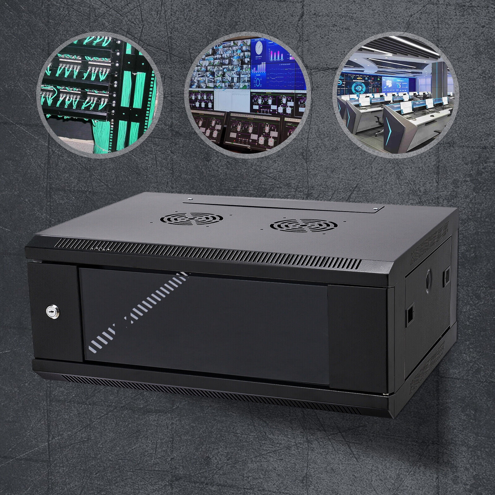 4U Wall Mount Network Server Cabinet, Locking Glass Door, Removable ...