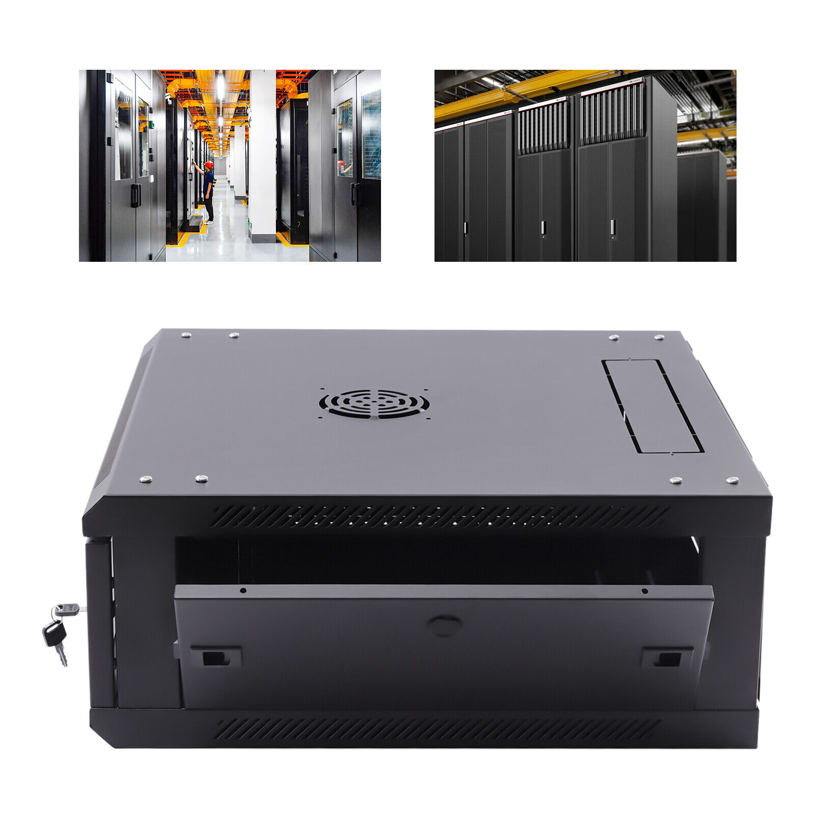 4U Wall Mount Server Rack Network Enclosure 24" Cabinet Rack Cable ...