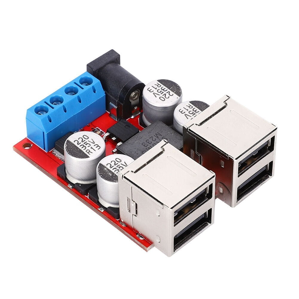 4USB 12V 24V 8-35V to 5V 8A Power Supply Module Step-down Car Phone ...