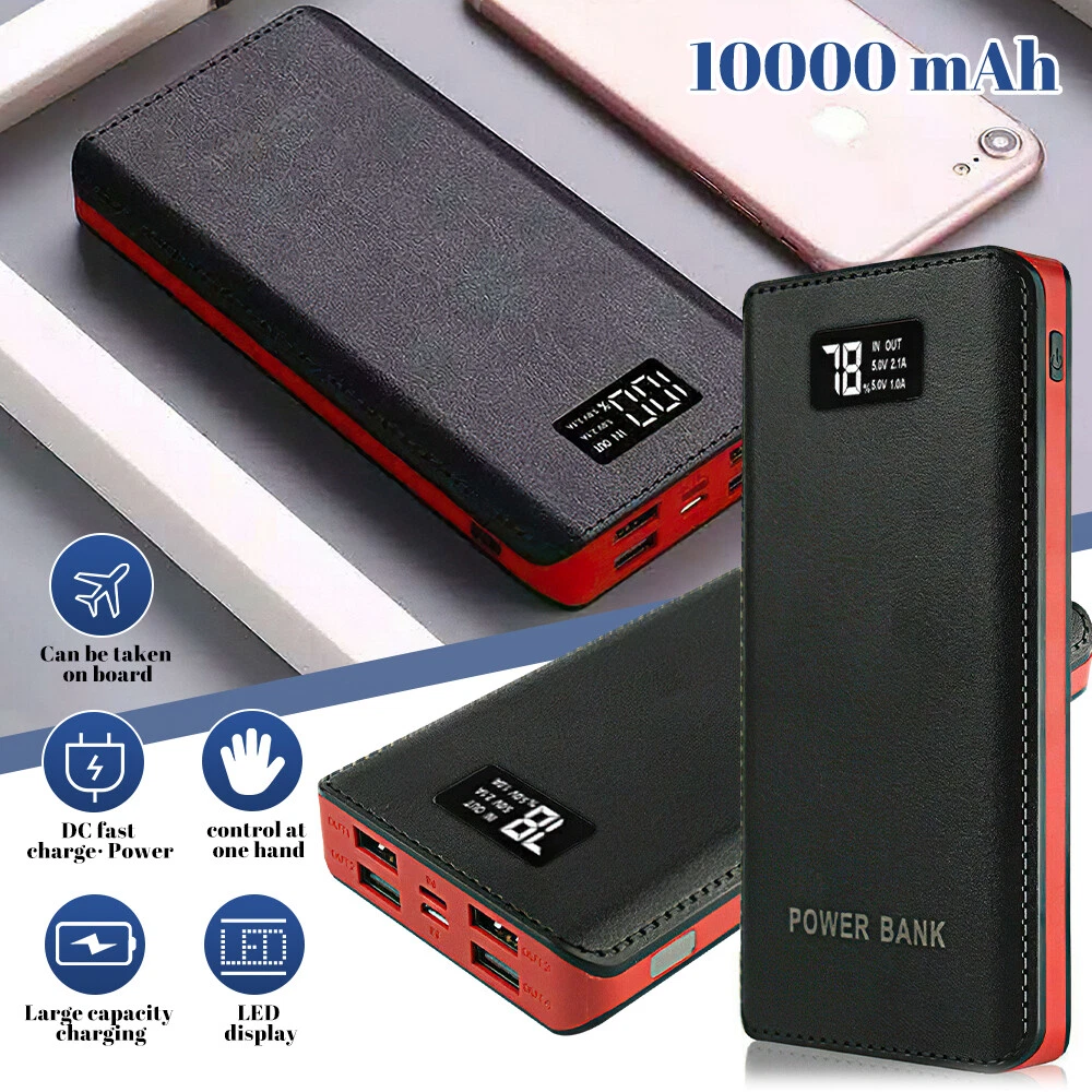 4USB Power Bank 10000mah Portable External Battery Backup Charger Fast ...