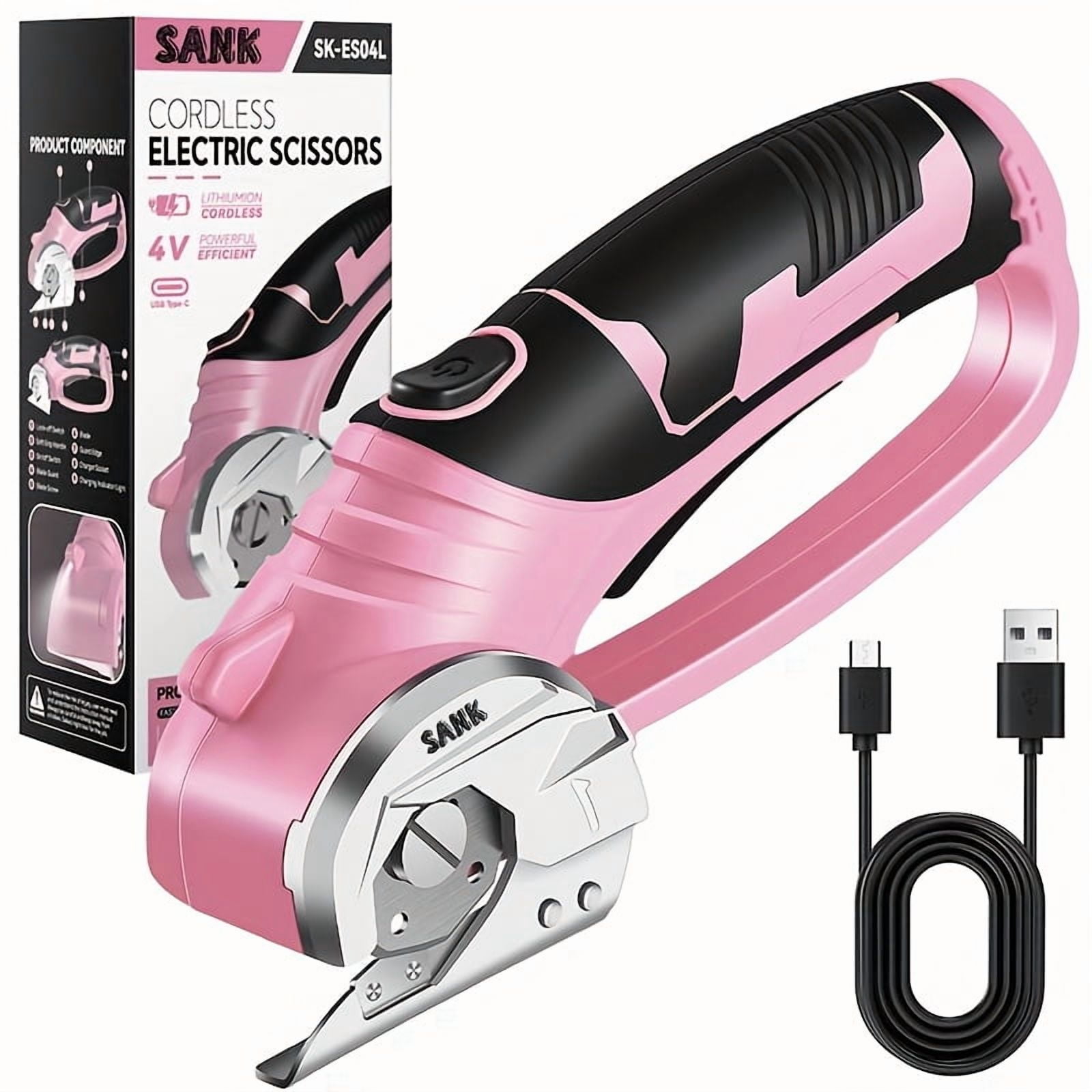 4V Cordless Electric Scissors - Heavy Duty with Safety Lock & LED Light ...