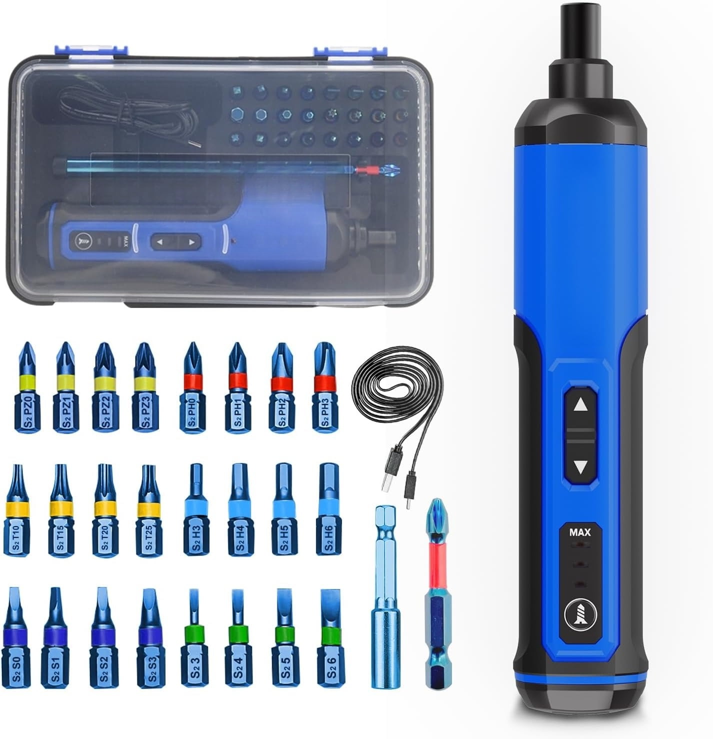 4V Mini Electric Cordless Screwdriver with 3-Gear Torque 5Nm Power ...