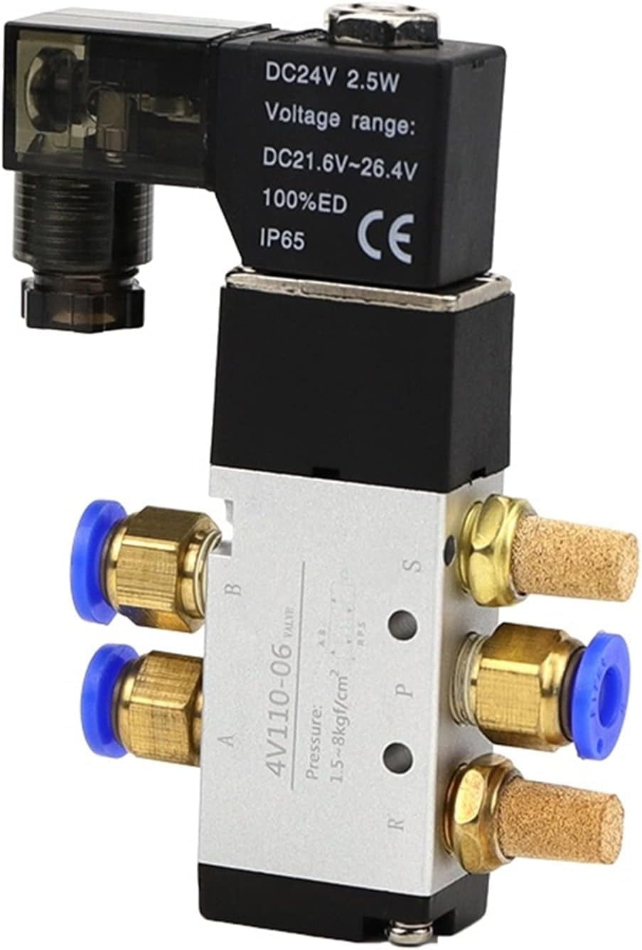 4V110-06 1/8 Air Solenoid Valve 5 Way Port 2 Position Gas Pneumatic ...