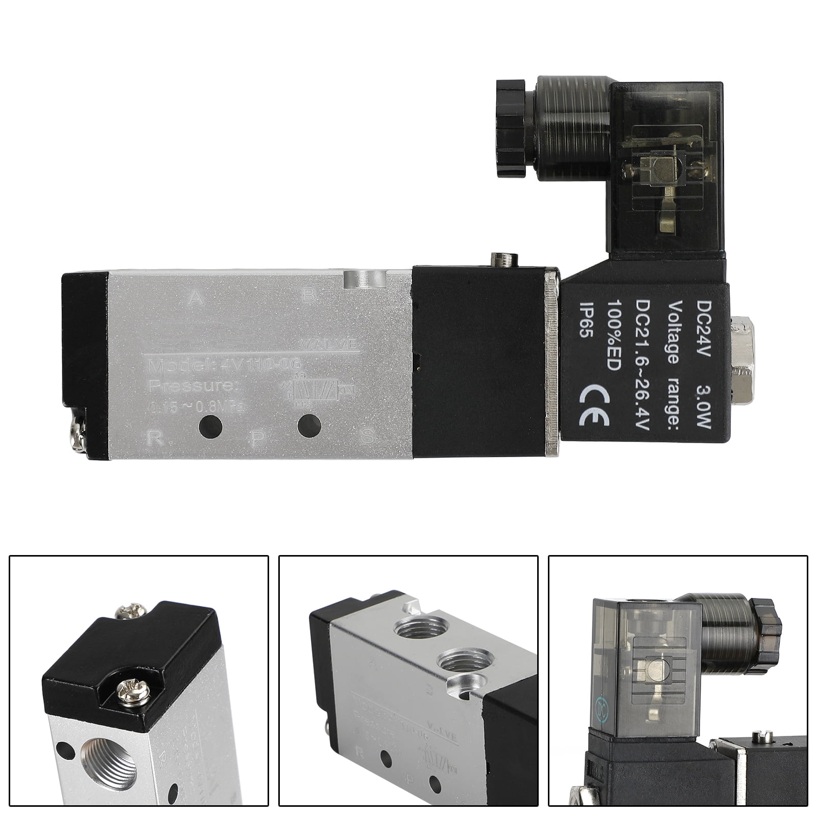 4V110-06 5 Way 2 Position PT1/8" Dc 24V Pneumatic Electric Solenoid Air Valve - Walmart.com