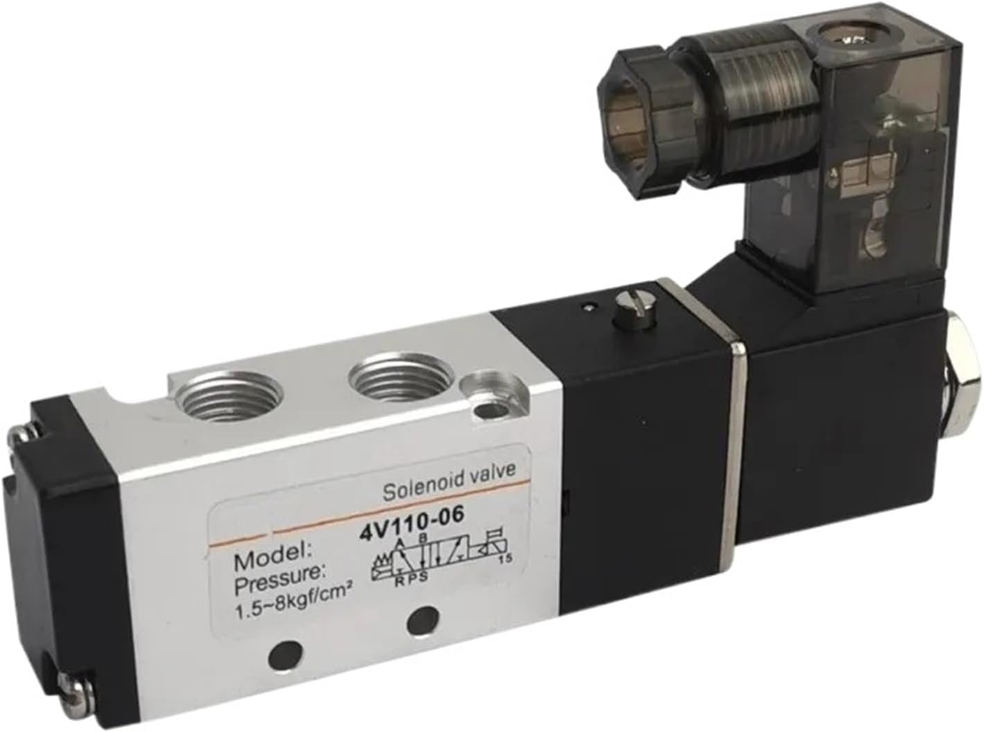 4V110-06 Air 2 Position 5 Way Electronic Pneumatic With Pneumatic Connector Solenoid Valve DC12V ...