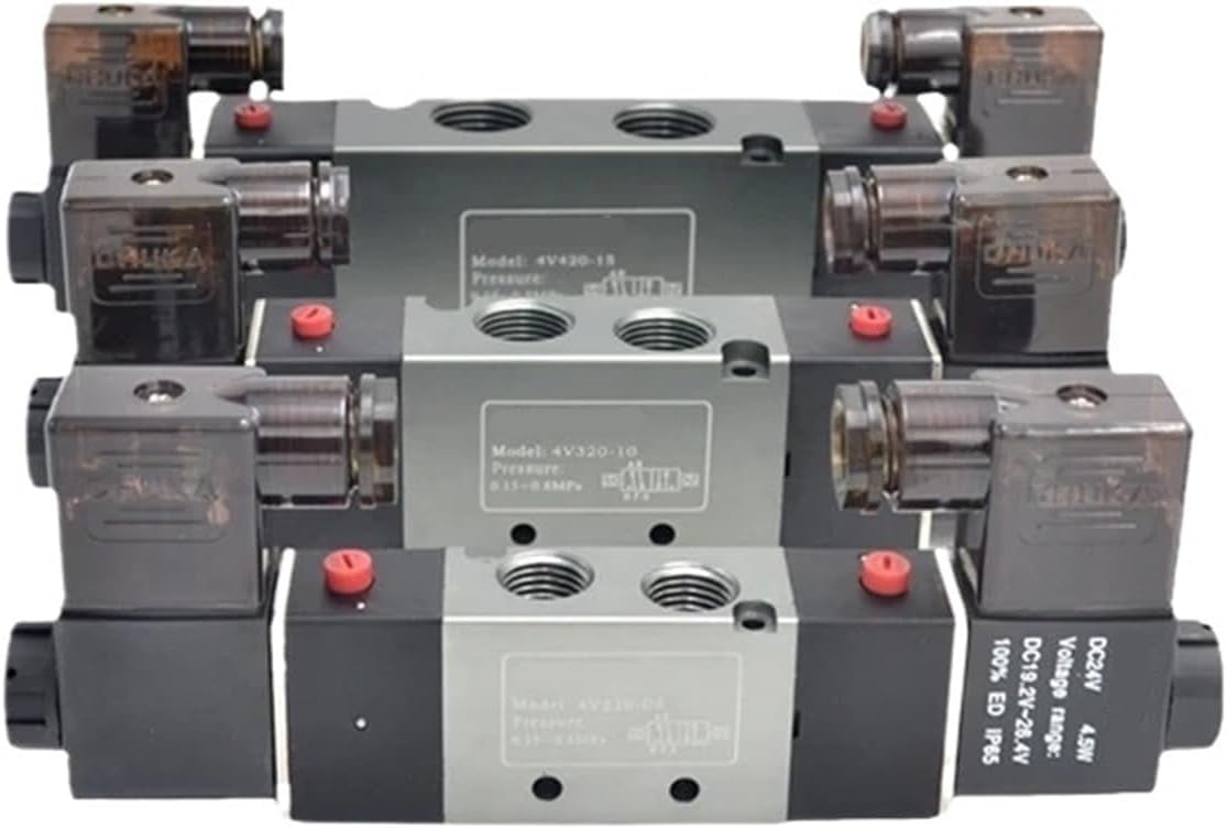 4V120 4V220 4V320 4V420 Solenoid Valve Control 5/2 Way Valve Port ...