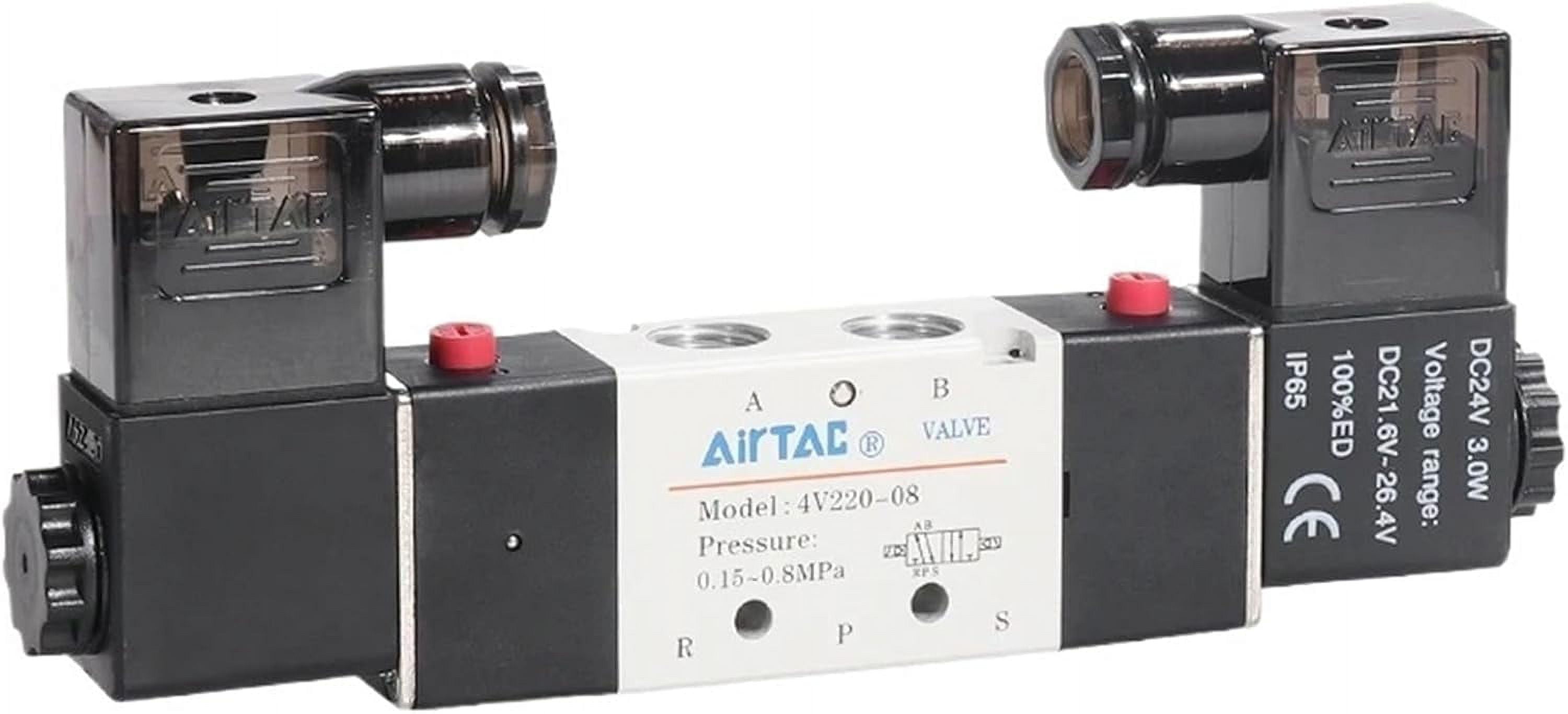 4V120 4V220 4V320 4V420 Solenoid Valve Control 5/2 Way Valve Port ...