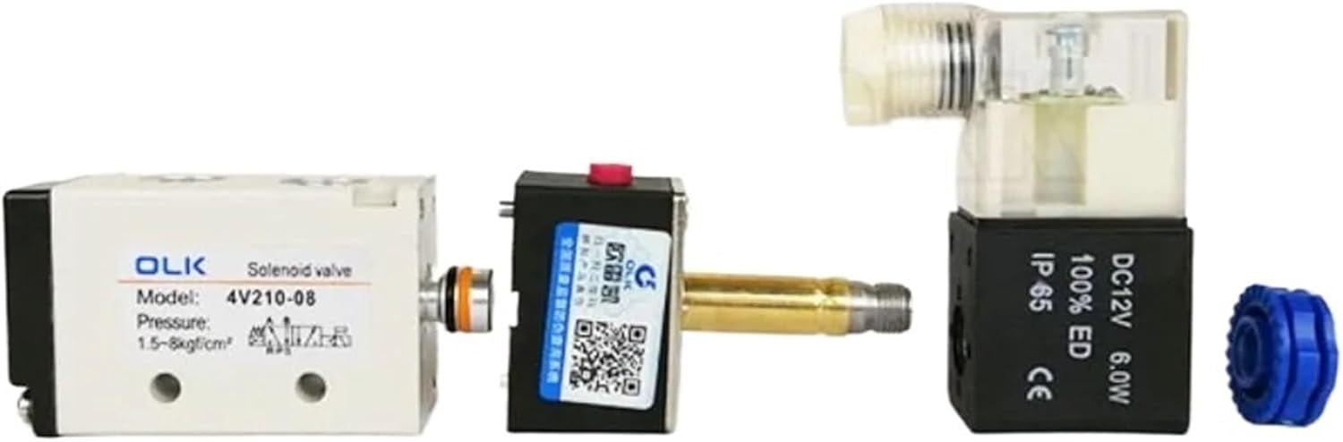 4V210-08 Pneumatic 2 Position 5 Port Electric Solenoid Valve Five Way ...