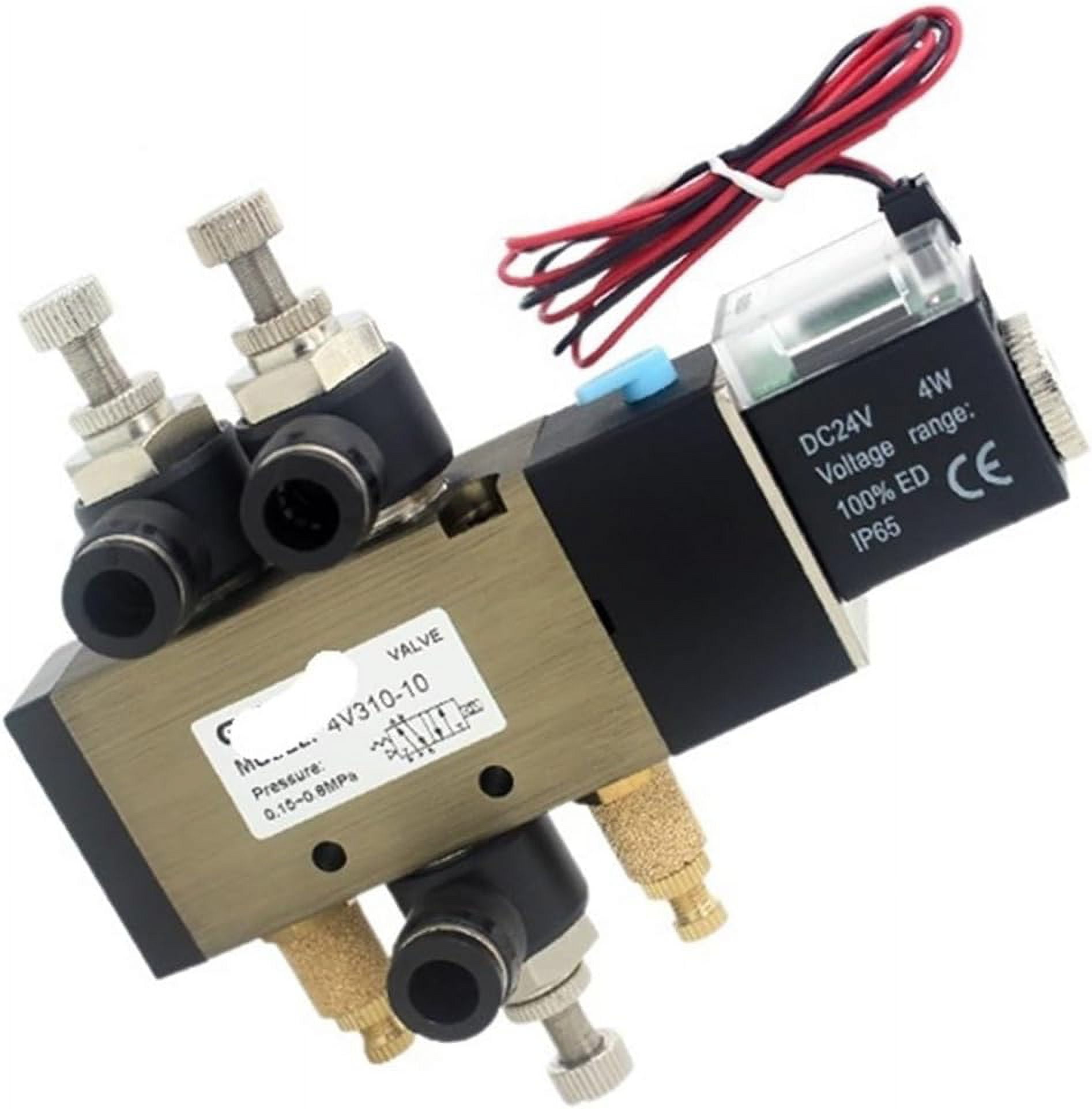 4V310-10 DC24V pneumatic solenoid valve with silencer 6mm 8mm 10mm 12mm quick installation ...