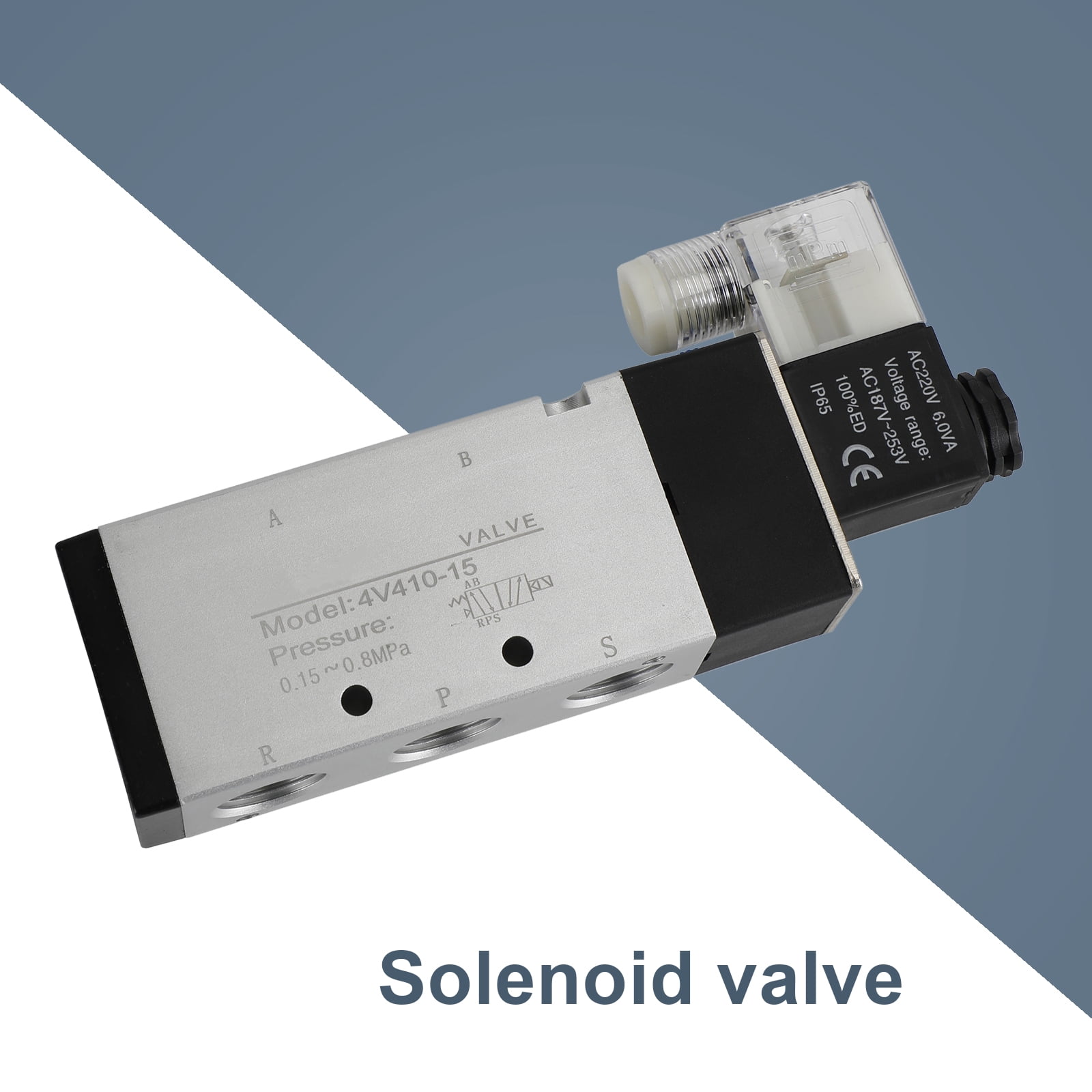 4V410-15 5 Way 2 Position PT1/2" AC 220V Pneumatic Electric Solenoid Air Valve - Walmart.com