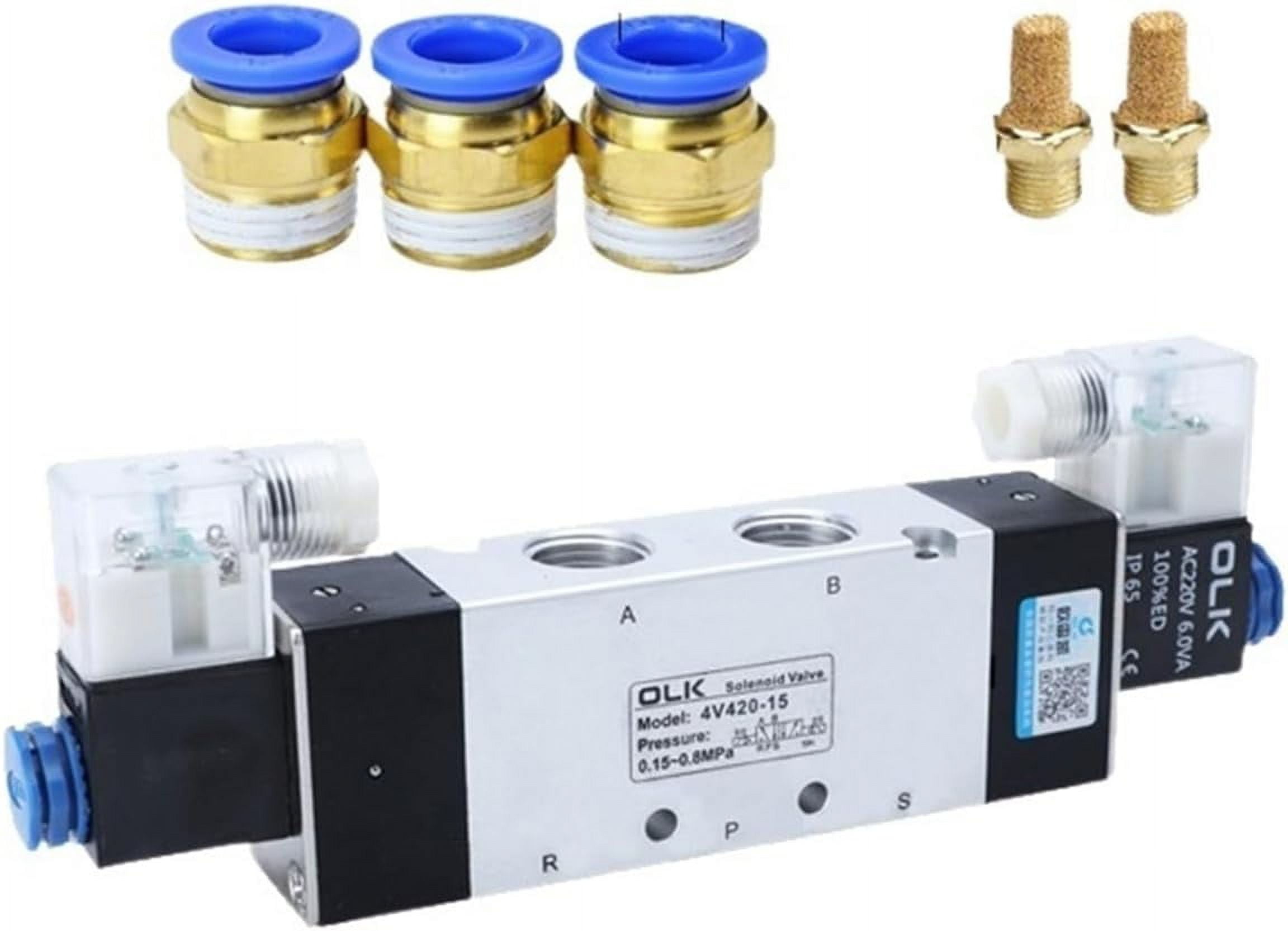 4V420-15 Solenoid valve Double headed Double control 5 Way 2 Position ...