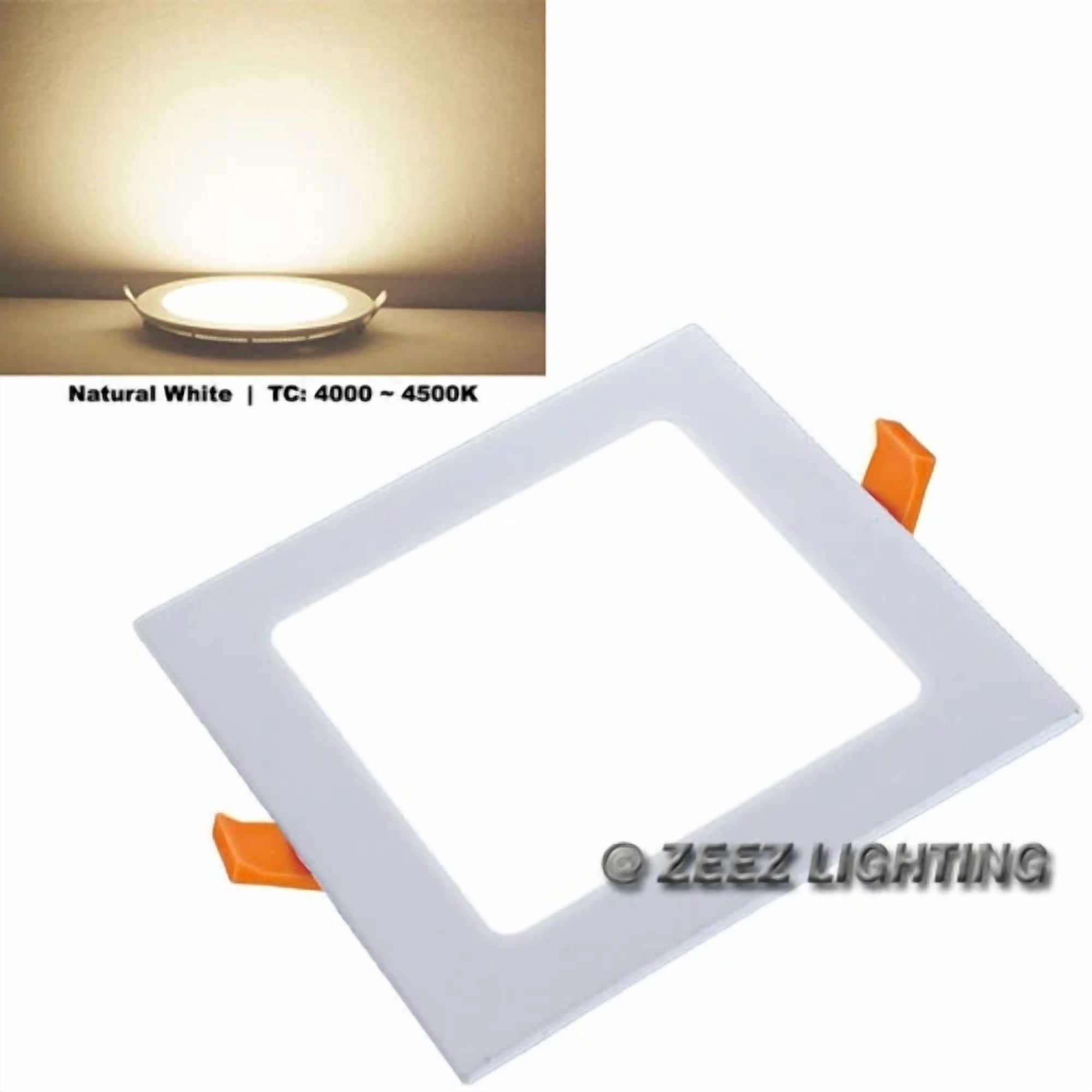 4W 3.75-Inch Square Natural White Led Recessed Ceiling Can Light Wafer ...