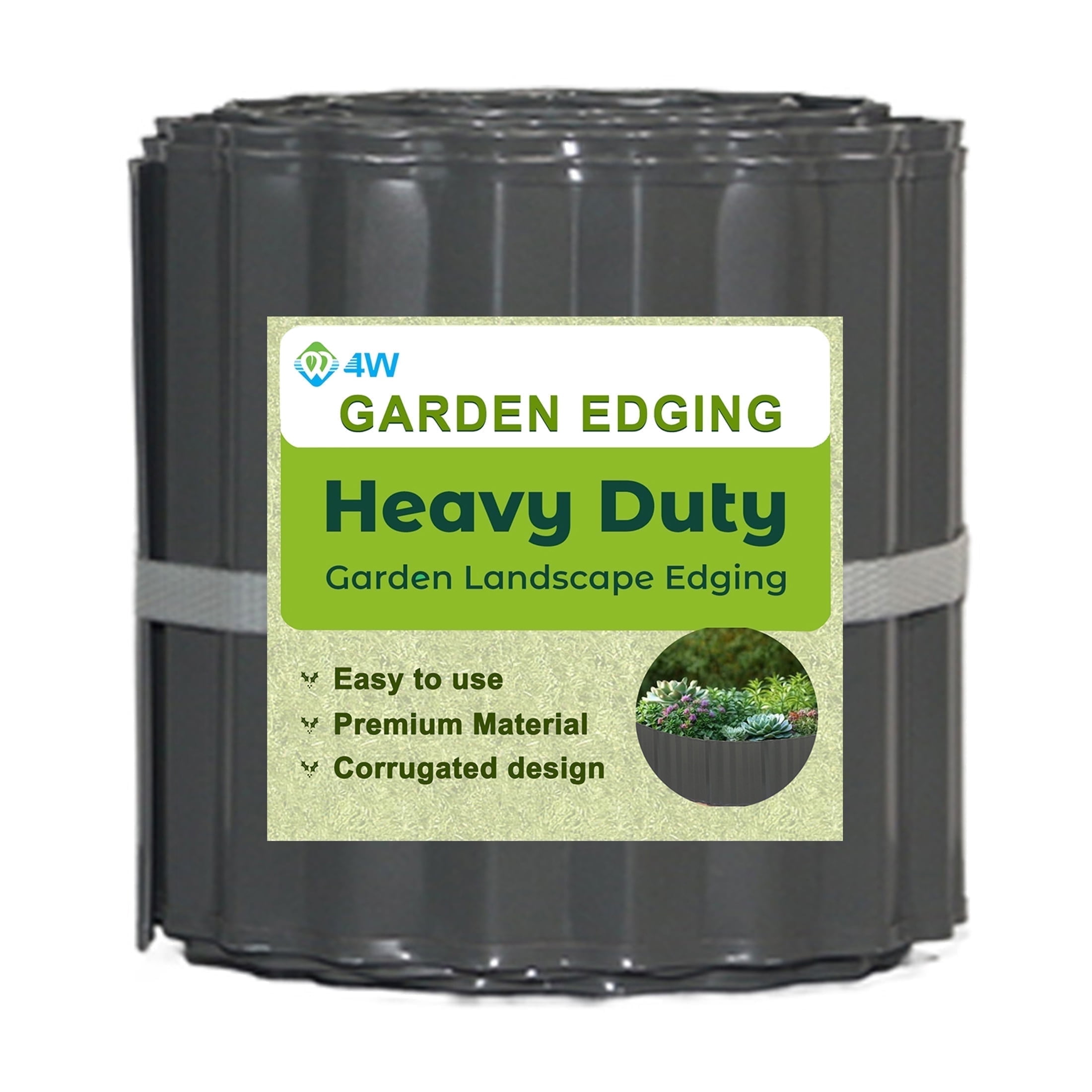 4W Galvanized Steel Landscape Edging Strip, Corrugated Garden Border, 6 ...