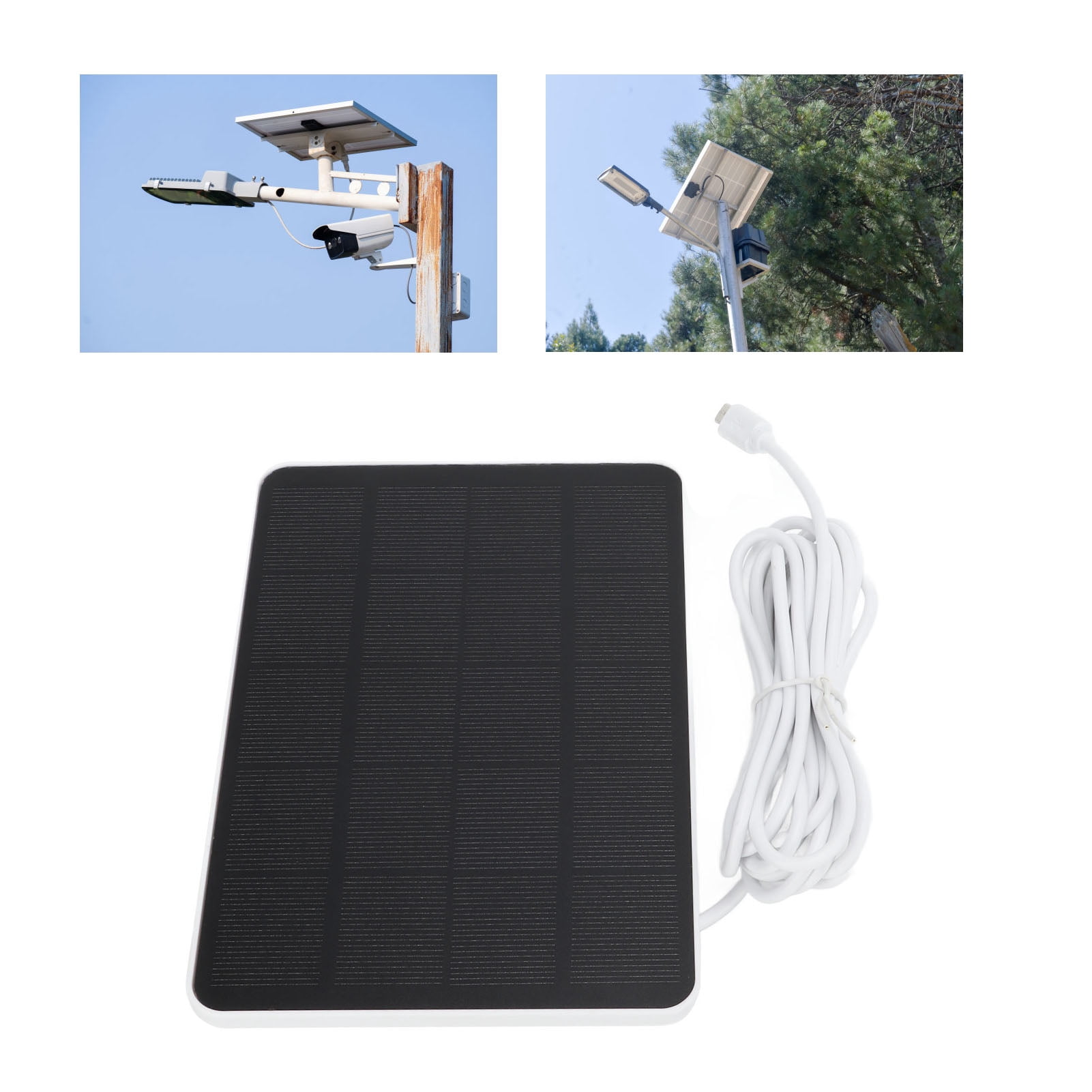 4W Monocrystalline Solar Panel, Security Camera Charger W/ Mount Screws ...