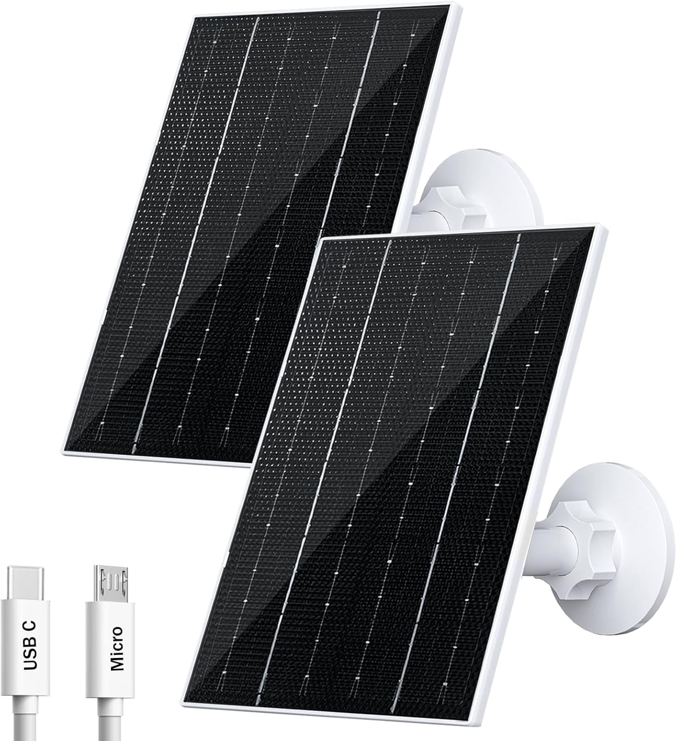 4W Solar Panel for Security Camera, Type-C/Micro USB Charger ...