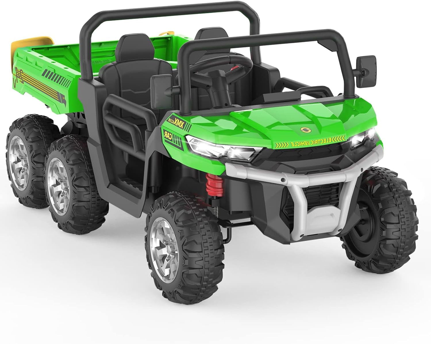 4WD 2 Seater Ride On Truck with Dump Bed/Tailgate/Shovel, 24V Kids Ride ...