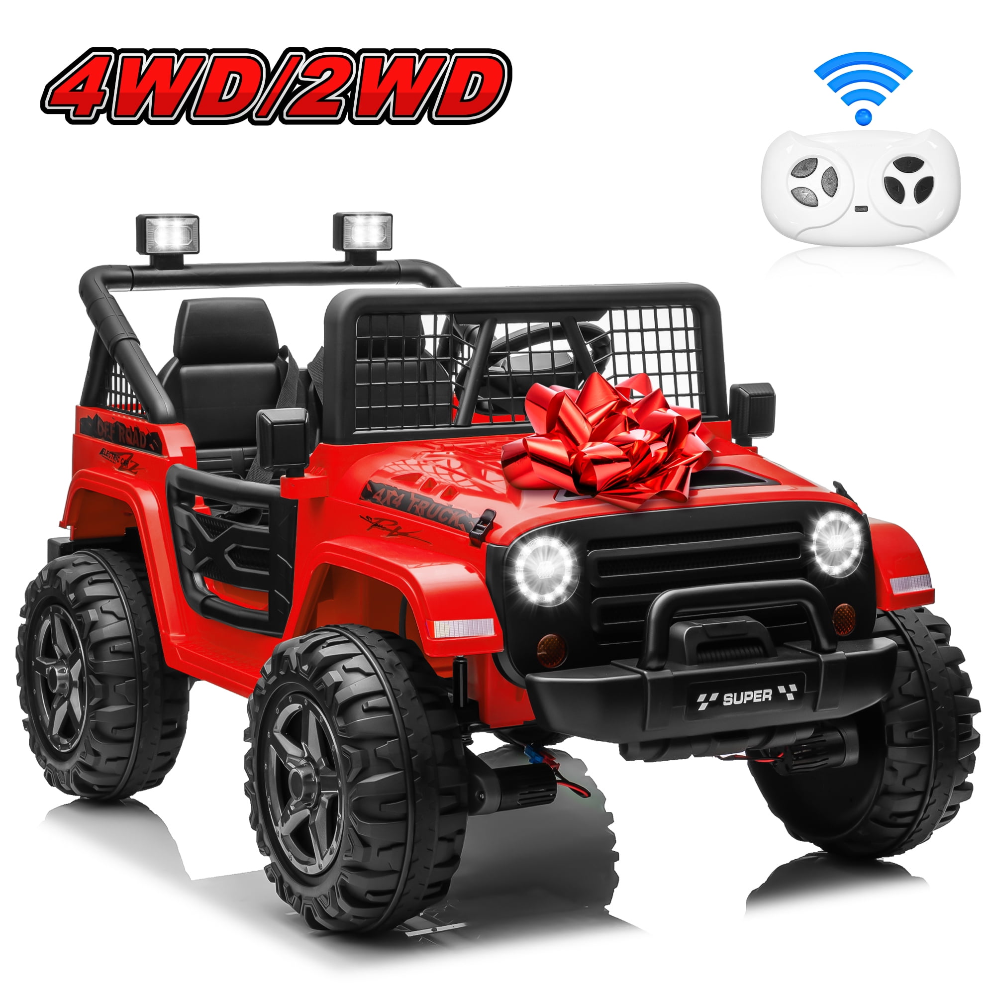4WD 24 Volt Ride on Toys, 2 Seater Ride on Truck Car with Remote ...