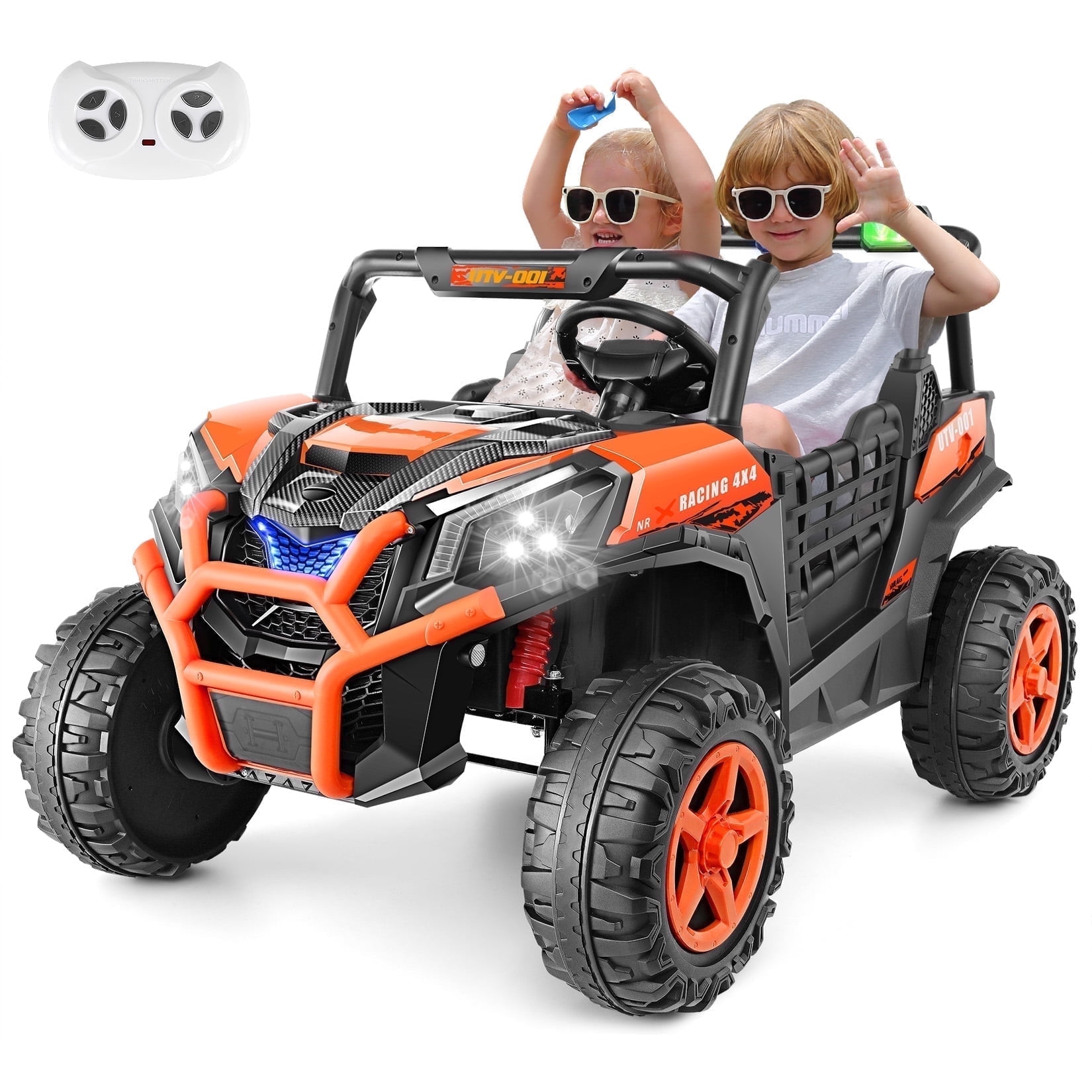 Funcid 24V 4WD 2-Seater Kids Ride-On Car with Remote, Off-Road UTV ...