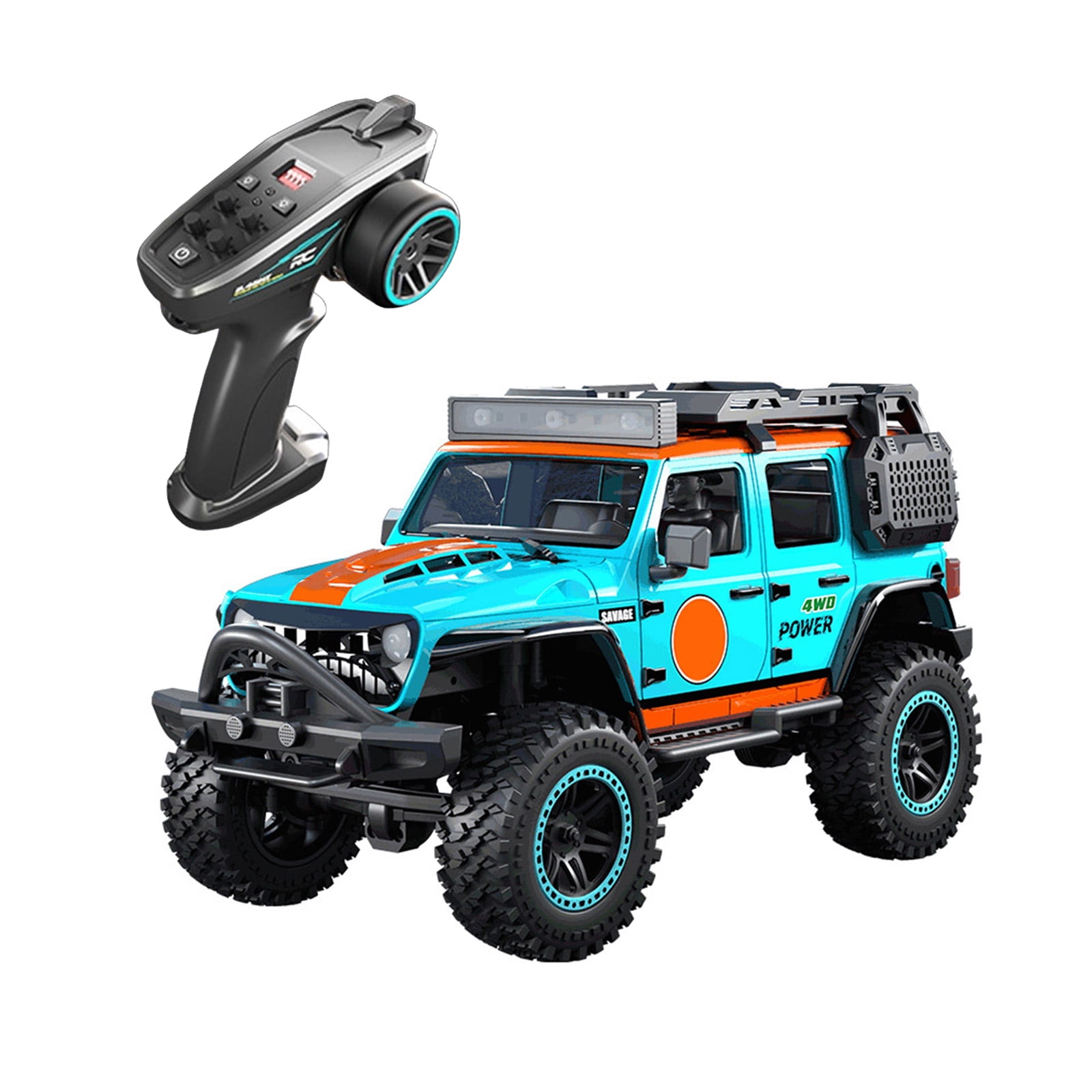 4WD All Terrain Remote Control Stunt Car with Multiple Color LED Lights ...