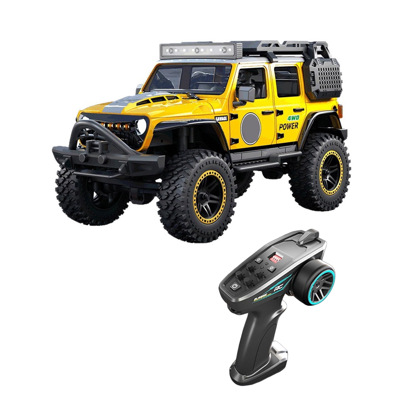 4WD All Terrain Remote Control Stunt Car with Multiple Color LED Lights ...