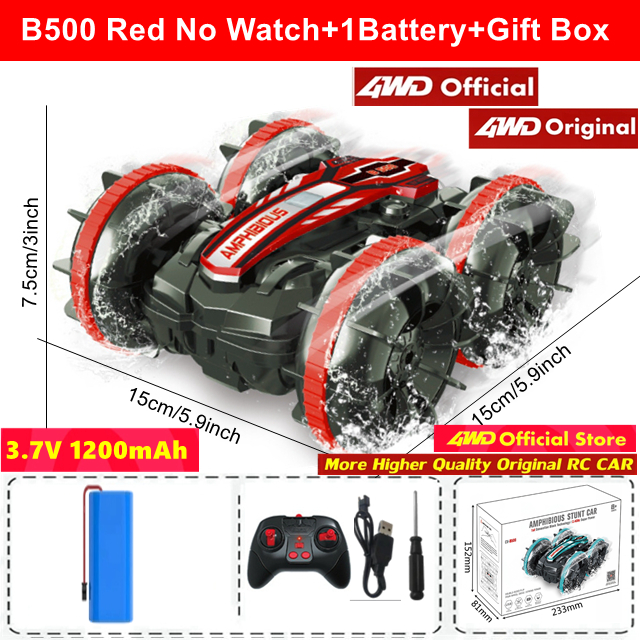 4WD Amphibious Remote Control RC Car Boat Waterproof RC Monster Truck Stunt Vehicle All Terrain ...