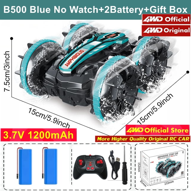 4WD Amphibious Remote Control RC Car Boat Waterproof RC Monster Truck Stunt Vehicle All Terrain ...