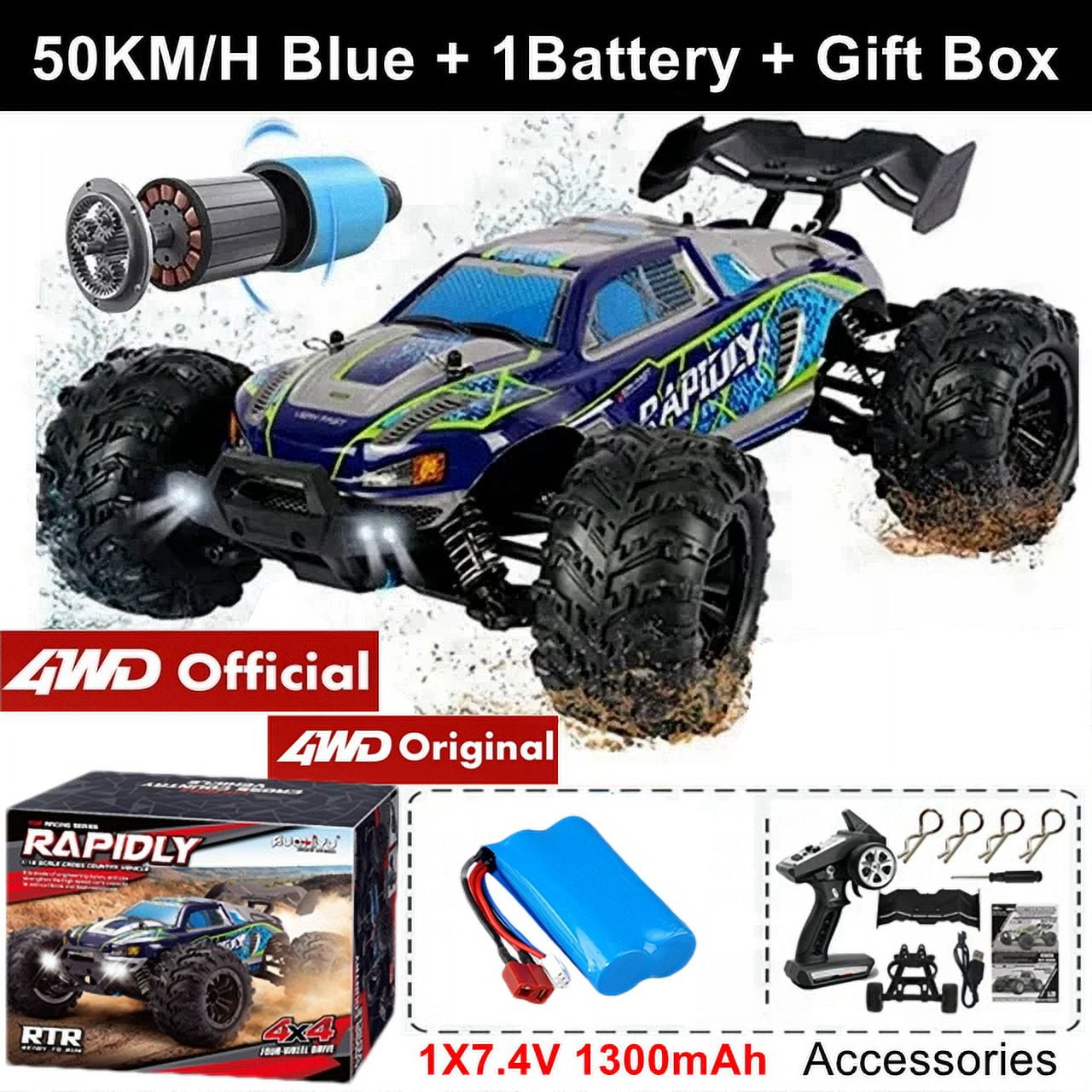 4WD Brushless 80KM/H or 50KM/H RC Car With LED Remote Control High Speed Cars Racing Drift ...