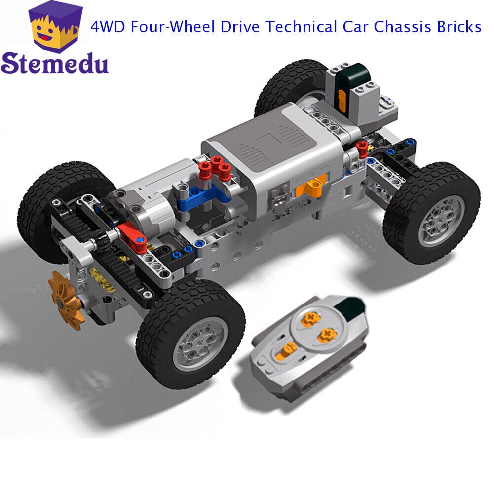 4WD Car Chassis Wheel with Sevo Motor Remote Control Receiver MOC Power ...