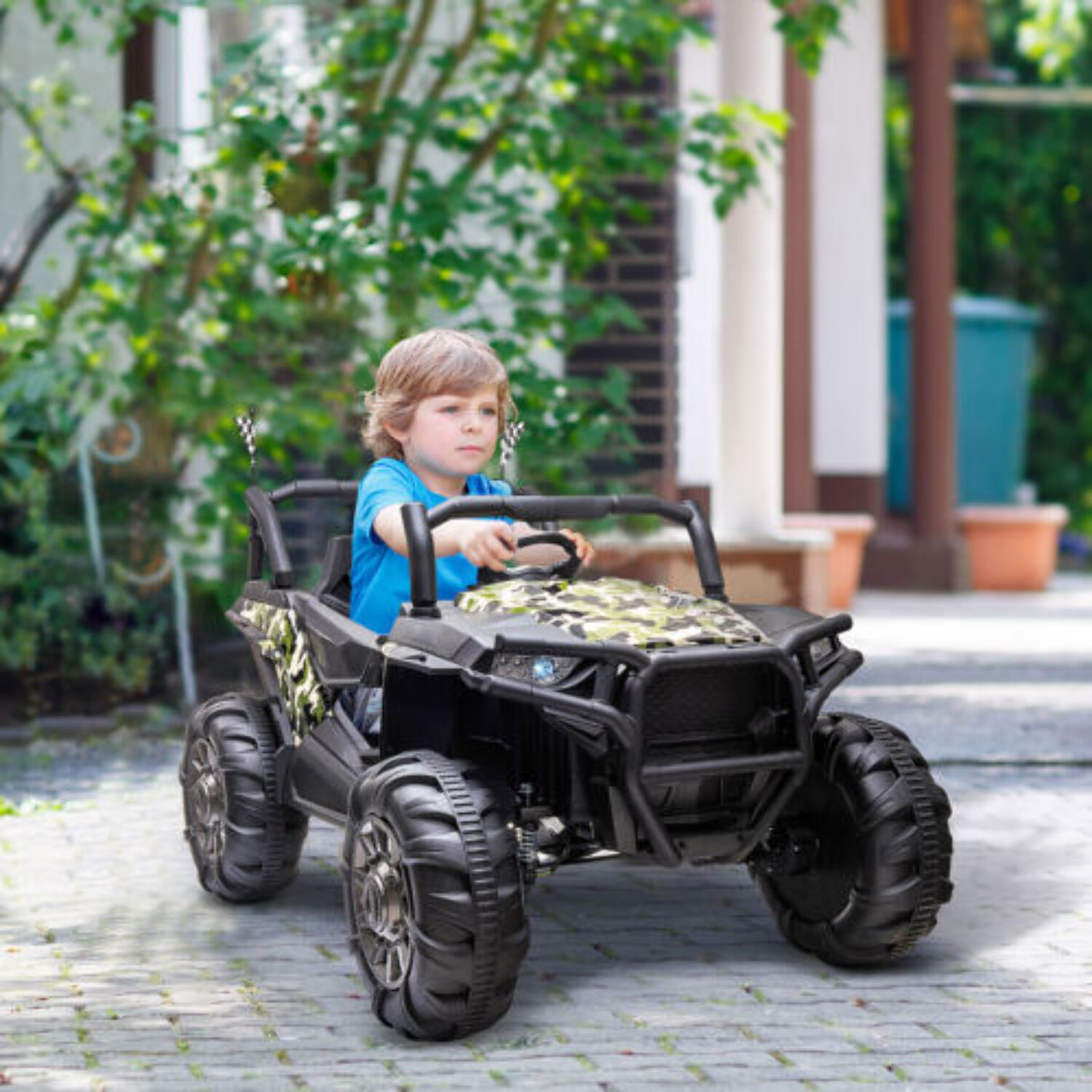 4WD Kids Truck with Parental Remote Control and Powerful Quad Motors ...