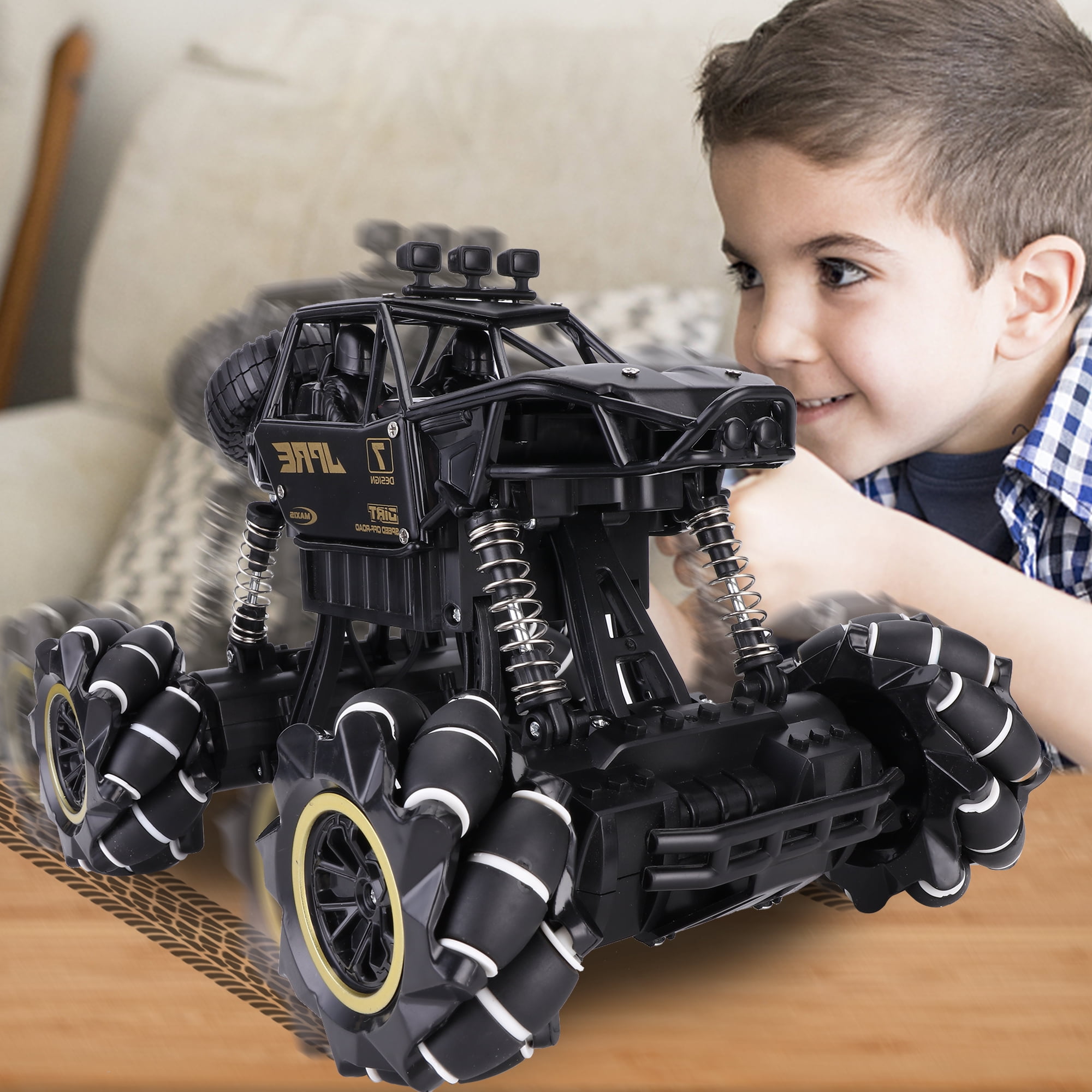 4WD Radio Wireless Monster Truck, Off-Road RC Car Toy with Remote ...