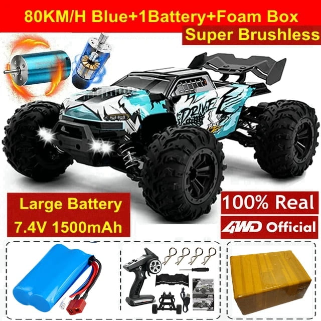 4WD Off Road 4x4 Super Brushless RC Car 80KM or 50KM/H High Speed ...