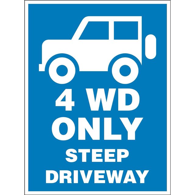4WD Only Steep Driveway Sign Metal Tin Sign 8x12 Inches Caution Danger ...