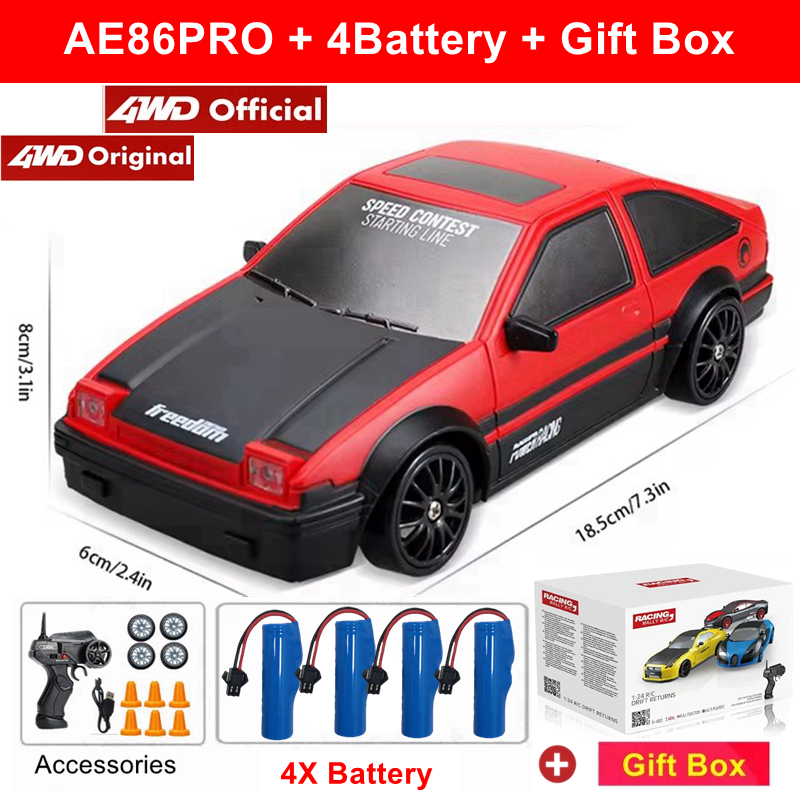4WD Remote Control Competition Car RC Drift Racing 1:24 High Speed 4X4 ...