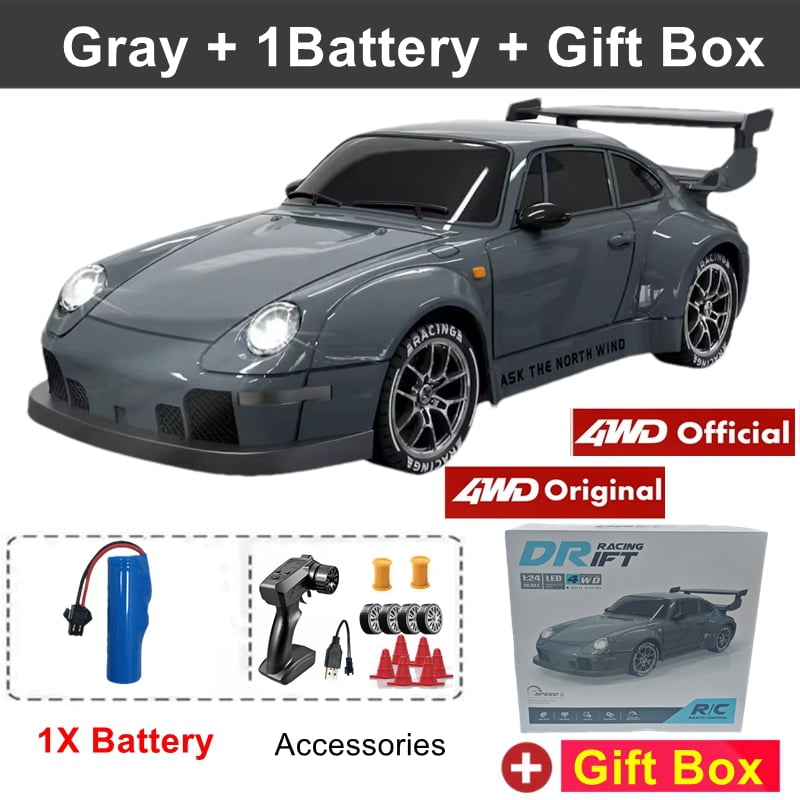 4WD RC Drift Car With LED Light 2.4G Radio 20KM/h High Speed Remote ...