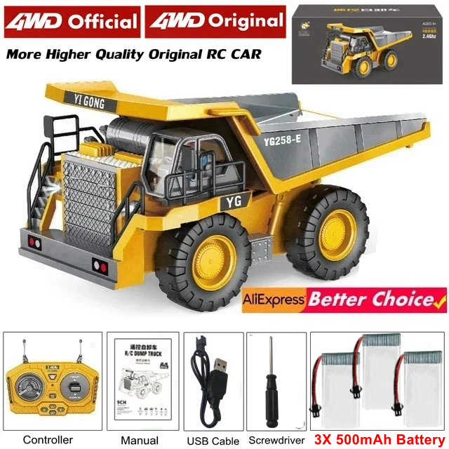 4WD Remote Control 4x4 Alloy Dump Truck Bulldozer Loader Forklift Model ...