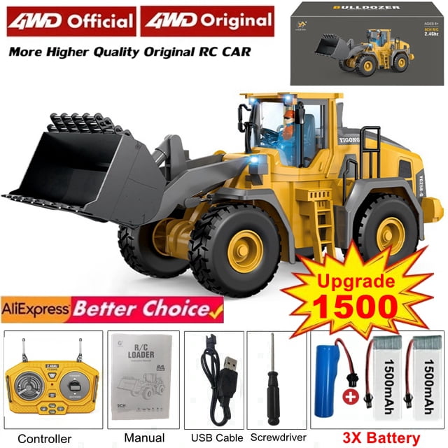4WD Remote Control 4x4 Alloy Dump Truck Bulldozer Loader Forklift Model ...