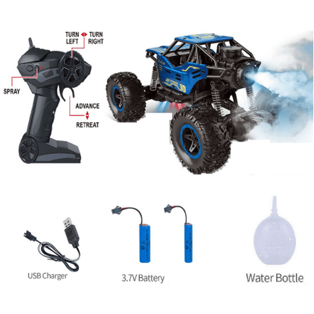 4WD Remote Control Car,Metal Monster Truck, 2.4G RC Off-Road Crawler 2 ...