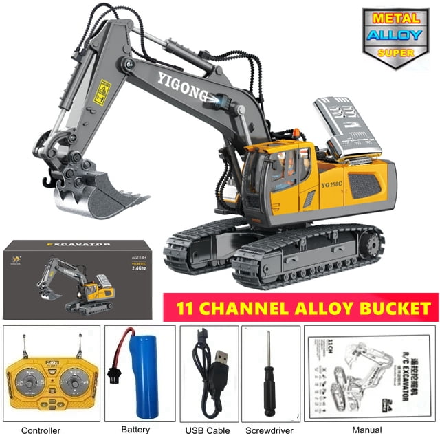 4WD Remote Control Excavator 4x4 Alloy Dump Truck Bulldozer Radio Model ...