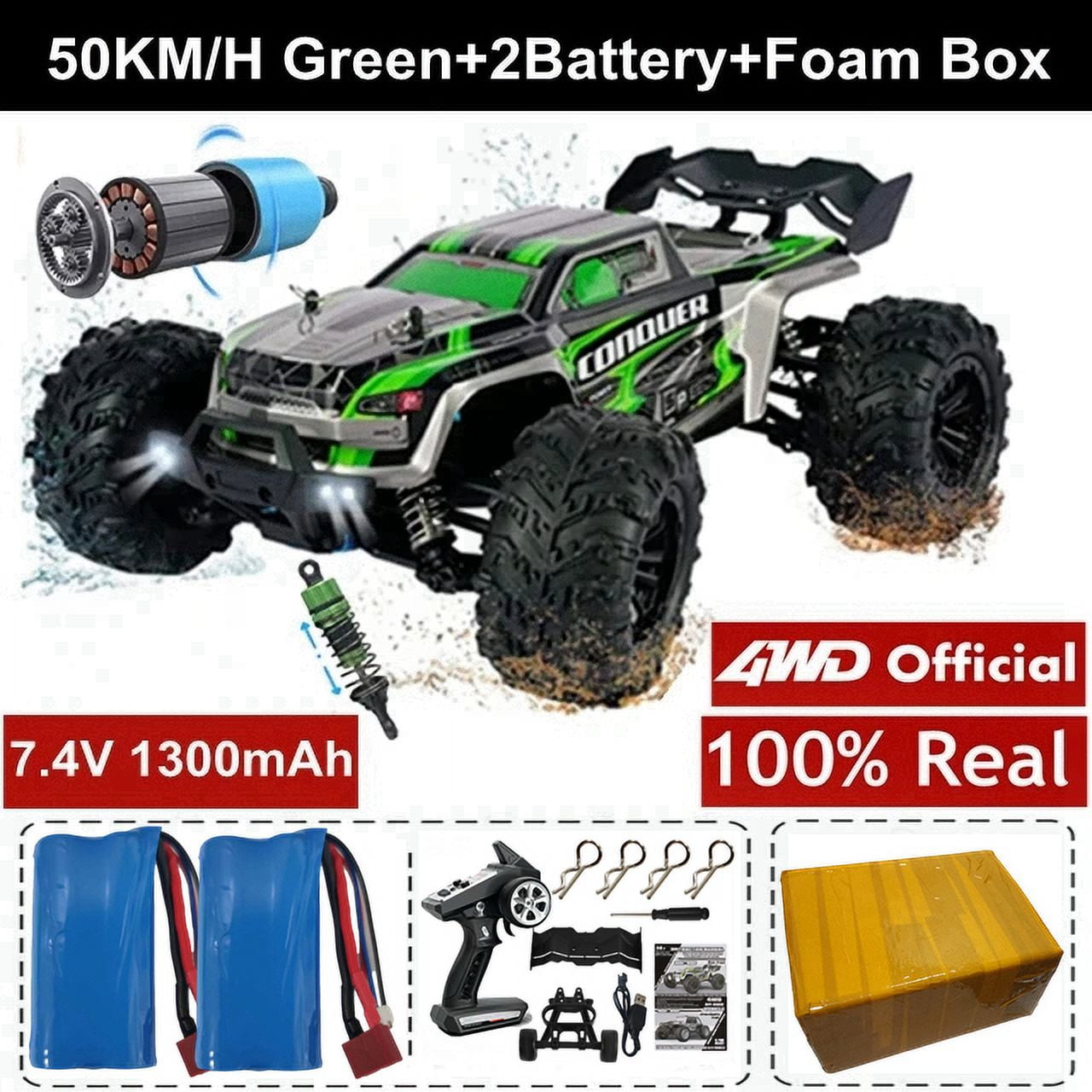 4WD Remote Control RC Car 50 or Super Brushless 80KM/H Fast High Speed All Terrain Off Road ...