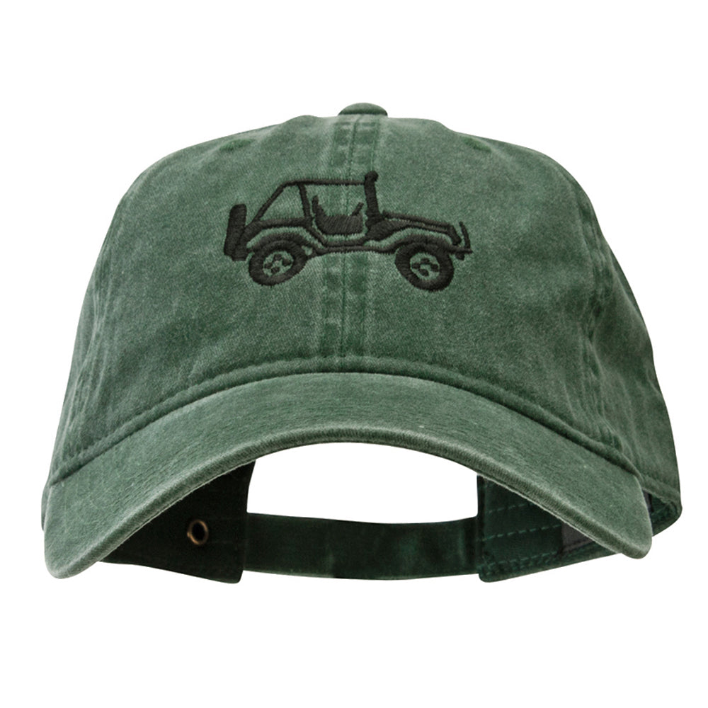 4WD Vehicle Embroidered Washed Pigment Dyed Cotton Twill Cap - Dark ...