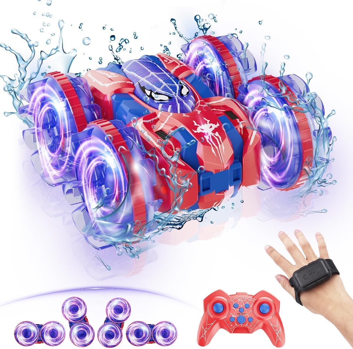 4WD Waterproof RC Car, 2.4 GHz Amphibious Remote Control Car Remote ...