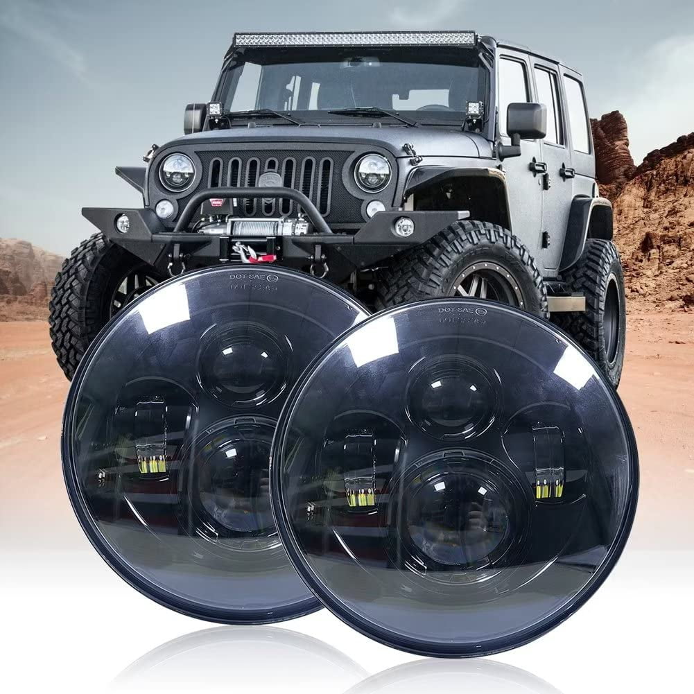 4WDKING 7 Inch LED STF9 Round Headlight Replacement, H6024 High/Low ...