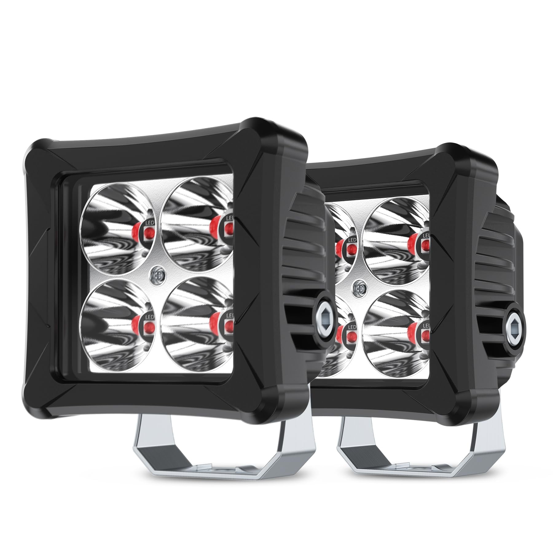 4WDKING Amber 3 Inch DHF10 LED Pods Cube Lights 2PCS 40W LED Off Road ...