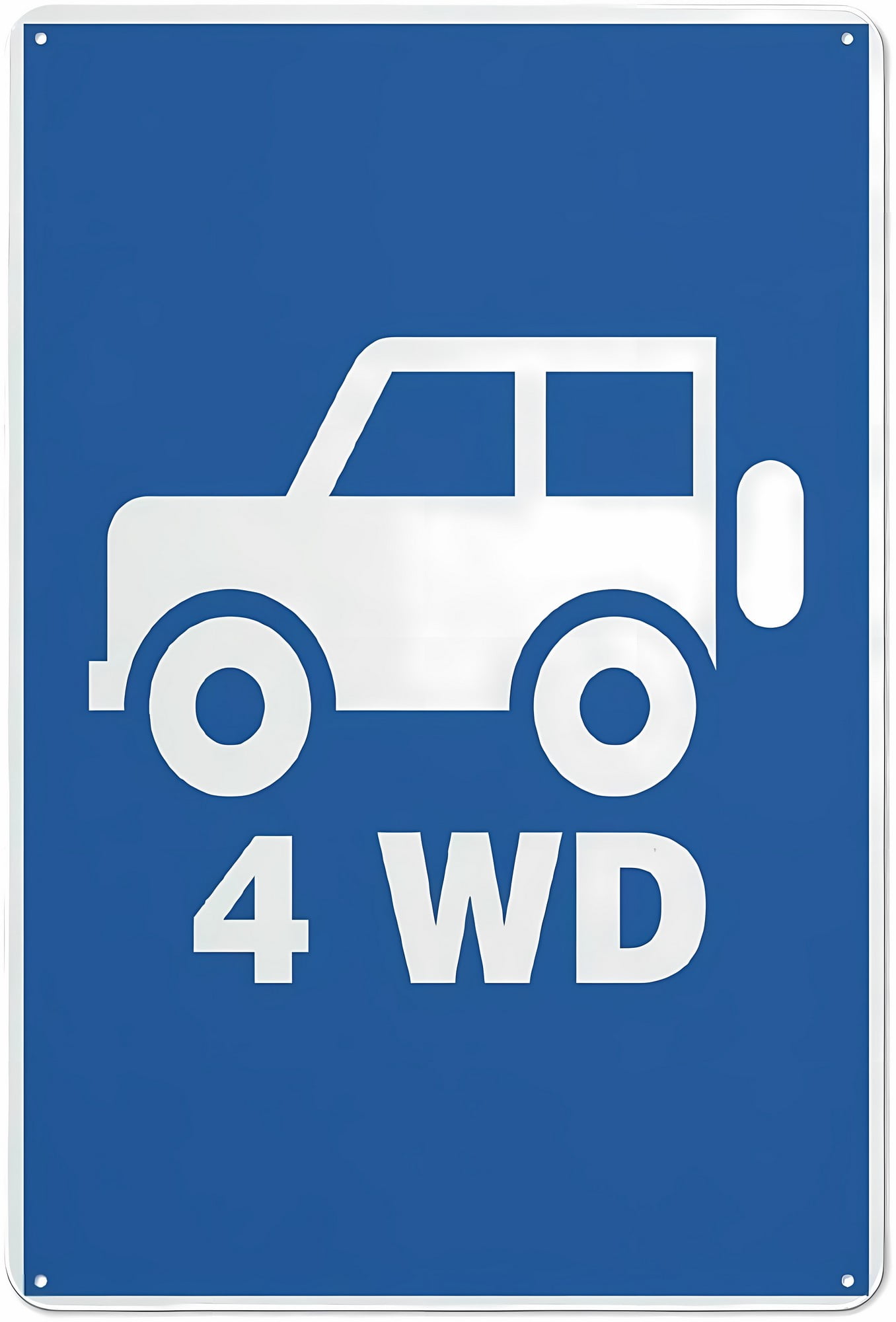 4Wd Reflective Aluminum Metal Sign - 8"x12" With Symbol, Indoor Outdoor ...