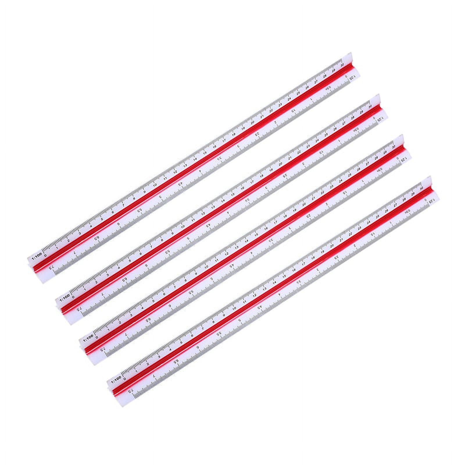 4X 1:20 1:25 1:50 1:75 1:100 1:125 Plastic Triangular Scale Ruler ...